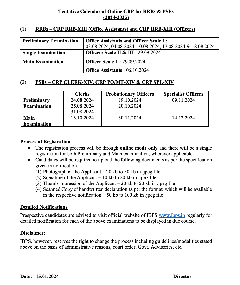 IBPS Calendar 2024 Out IBPS Exam Schedule PDF