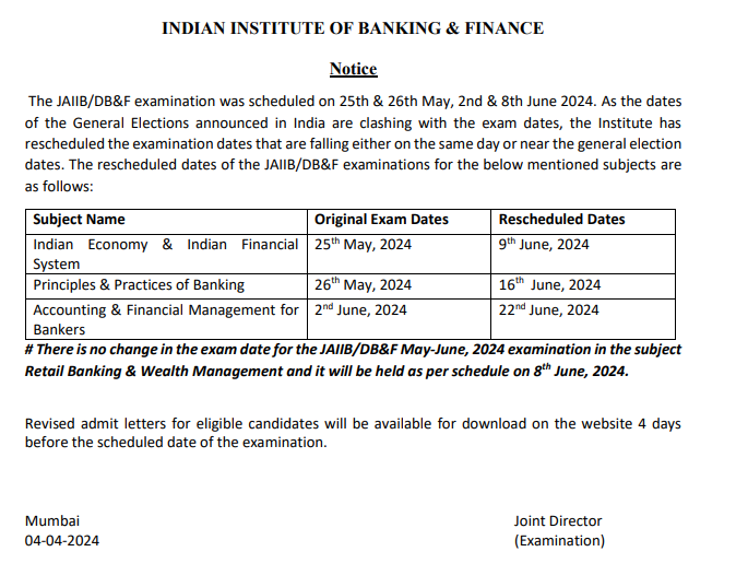 JAIIB Exam Date 2024 Announced for May Cycle, Check Schedule Here JAIIB Exam Date 2024 Announced for May Cycle, Check Schedule Here