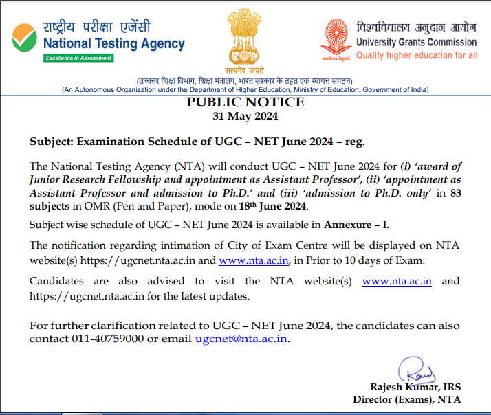 UGC NET 2024 Exam Date and Admit Card Out by NTA UGC NET 2024 Exam Date and Admit Card Out by NTA