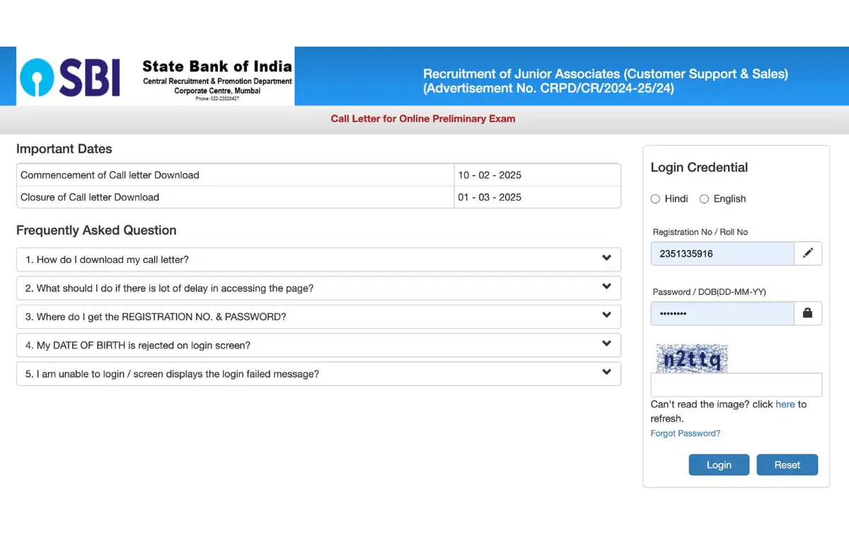 SBI Clerk Prelims Admit Card 2025 Out at sbi.co.in, JA Exam from 22 Feb SBI Clerk Prelims Admit Card 2025 Out at sbi.co.in, JA Exam from 22 Feb
