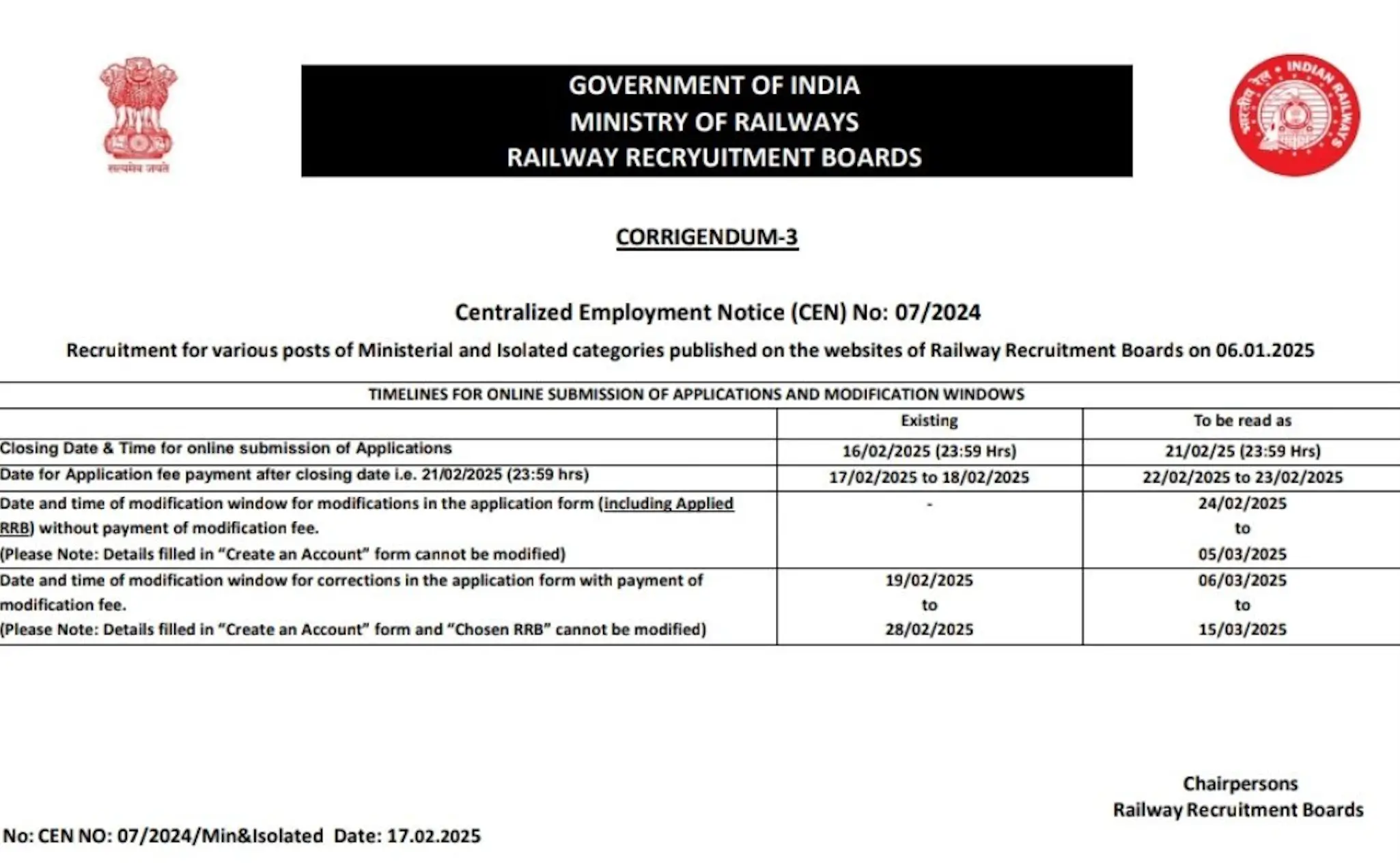 RRB Railway Teacher Application Form 2025, Last Date Extended [753 ...