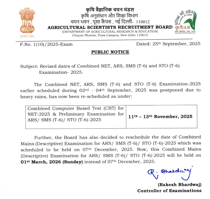 ASRB NET Exam Date 2025 Out, Check New Exam Schedule