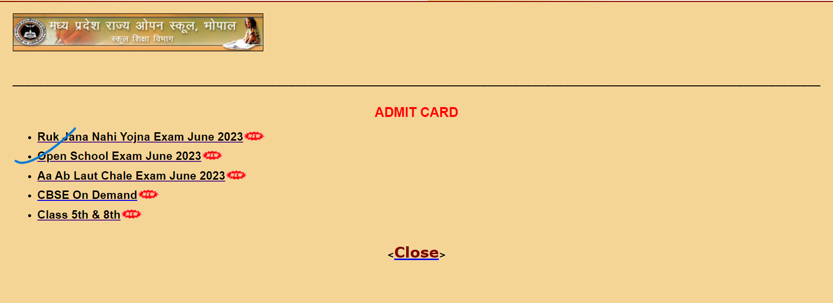 MPSOS Admit Card 2023 Out, MP Open School 10th & 12th Hall Ticket Link