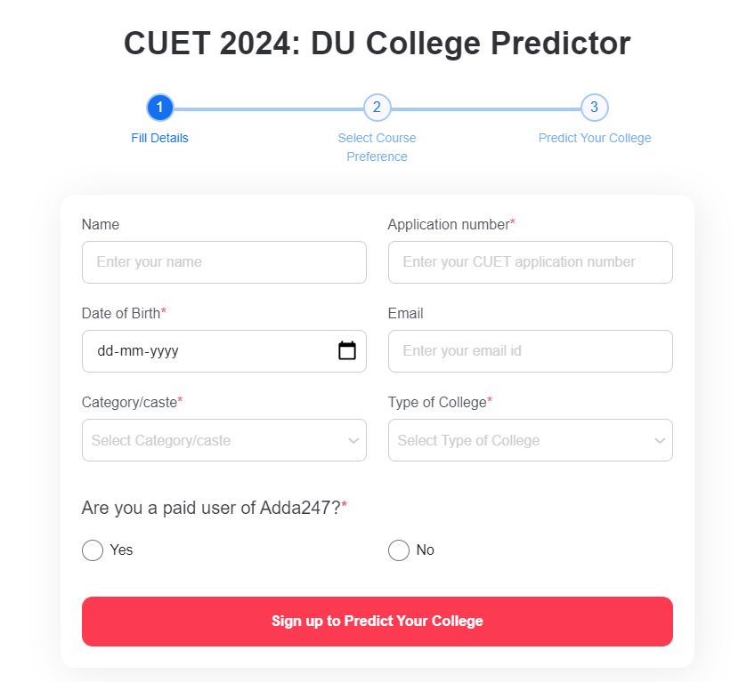 CUET College Predictor 2024, Predict Your DU College for BA, BSc, BCom ...