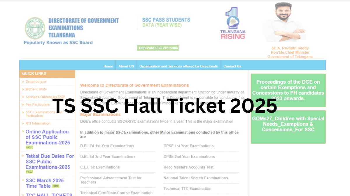 BSE Telangana SSC Hall Ticket 2025, Download TS 10th Admit Card Here